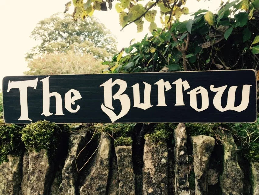 THE BURROW vintage style wooden handcrafted painted traditional sign C ...