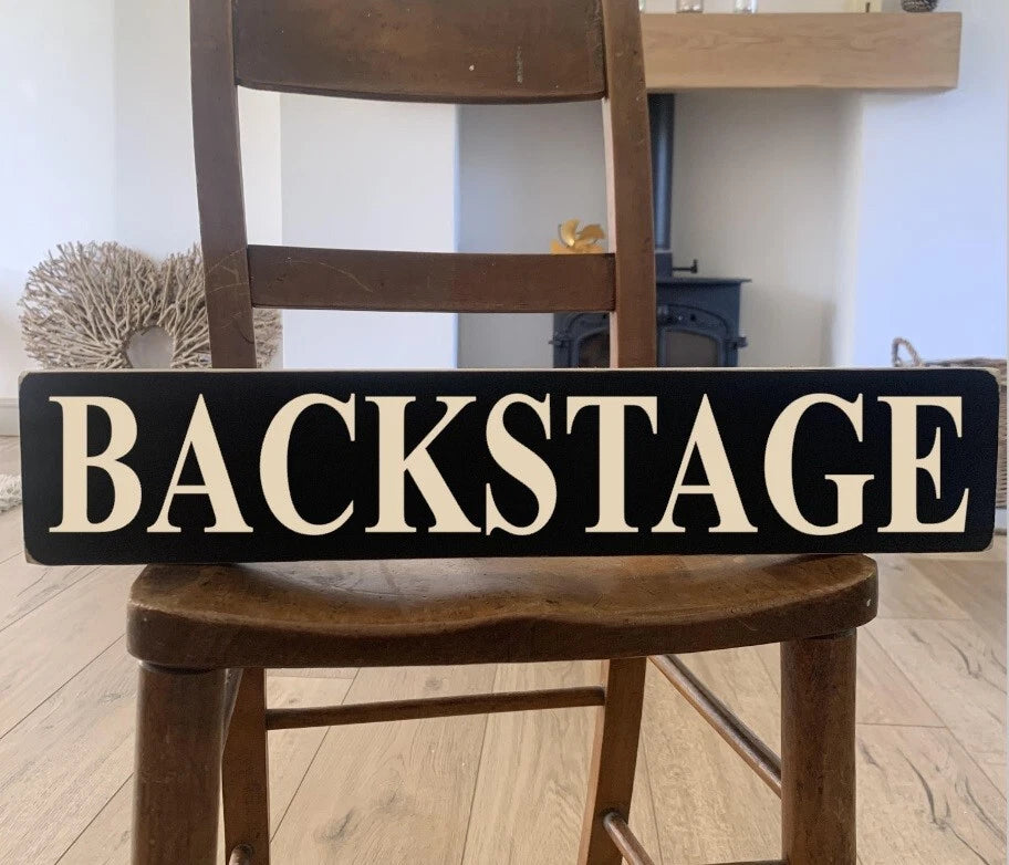 Backstage Sign - Vintage Wooden Theatre Drama Decor UK – Fat Frog Signs