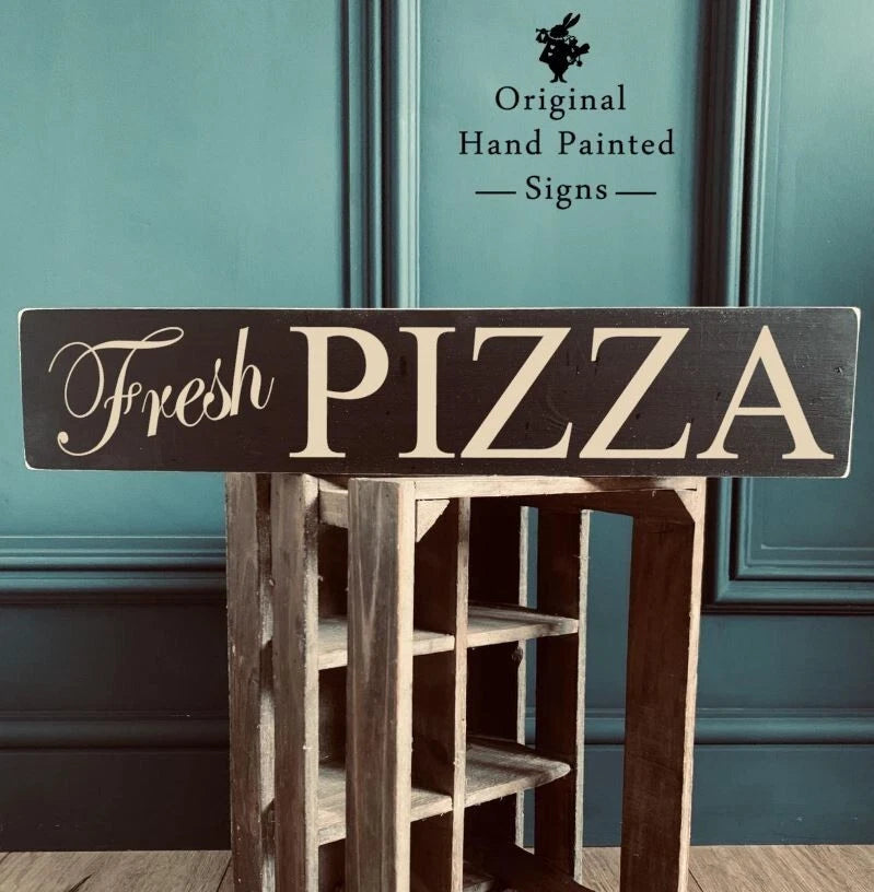 Fresh Pizza Sign - Vintage Wooden Pizzeria Kitchen Decor UK – Fat Frog ...