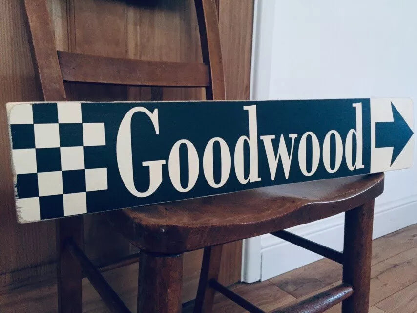 Goodwood Sign - Vintage Wooden Racing Decor UK – Fat Frog Signs
