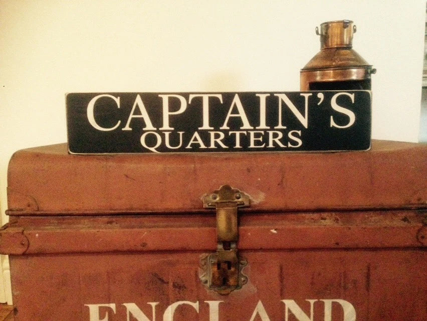 Captains Quarters Sign - Vintage Wooden Nautical Decor UK – Fat Frog Signs